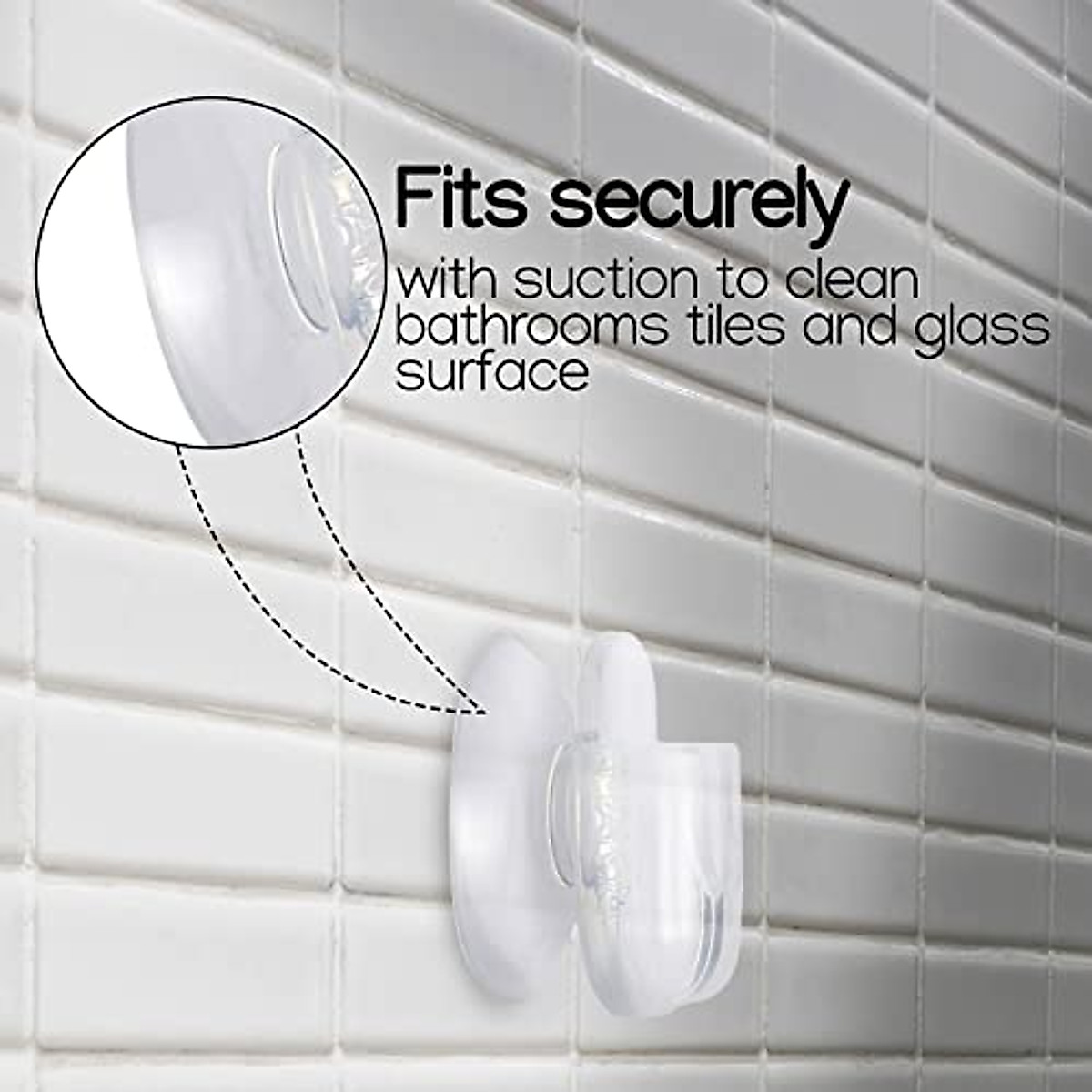 MANTA Hair Brush Shower Holder - Wall Mounted Transparent Organizer for Hair Brushes - Shower Holder with Suction Cup for Hair Accessories