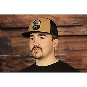 HOOEY Cheyenne Adjustable Snapback Mesh Trucker Patch Hat (Tan/Black)