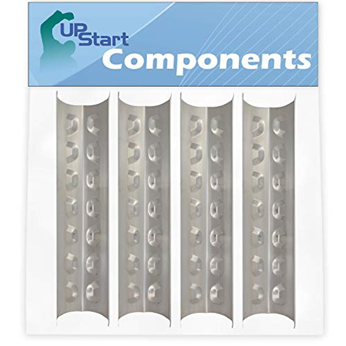 4-Pack BBQ Grill Heat Shield Plate Tent Replacement Parts for Kenmore 148.16156210 - Compatible Barbeque Stainless Steel Flame Tamer, Guard, Deflector, Flavorizer Bar, Vaporizer Bar, Burner Cover