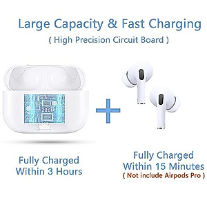 Airpods Pro Charging Case Replacement Only,Airpod Pro Charger Case with Bluetooth Pairing Sync Button,660 mAh Built-in Battery,No Air pods Pro,Cool White