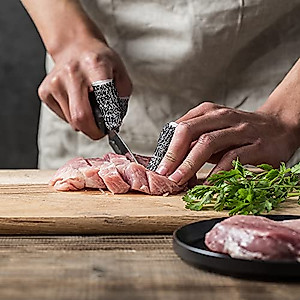 12pcs Finger Covers for Cuts, Reusable Finger Sleeve Protectors, Anti-Slip Cut Resistant Finger Cots, 5 Level Thumb Fingertips Protection Cots Protectors Guards, Glove Life Extender for Kitchen Work