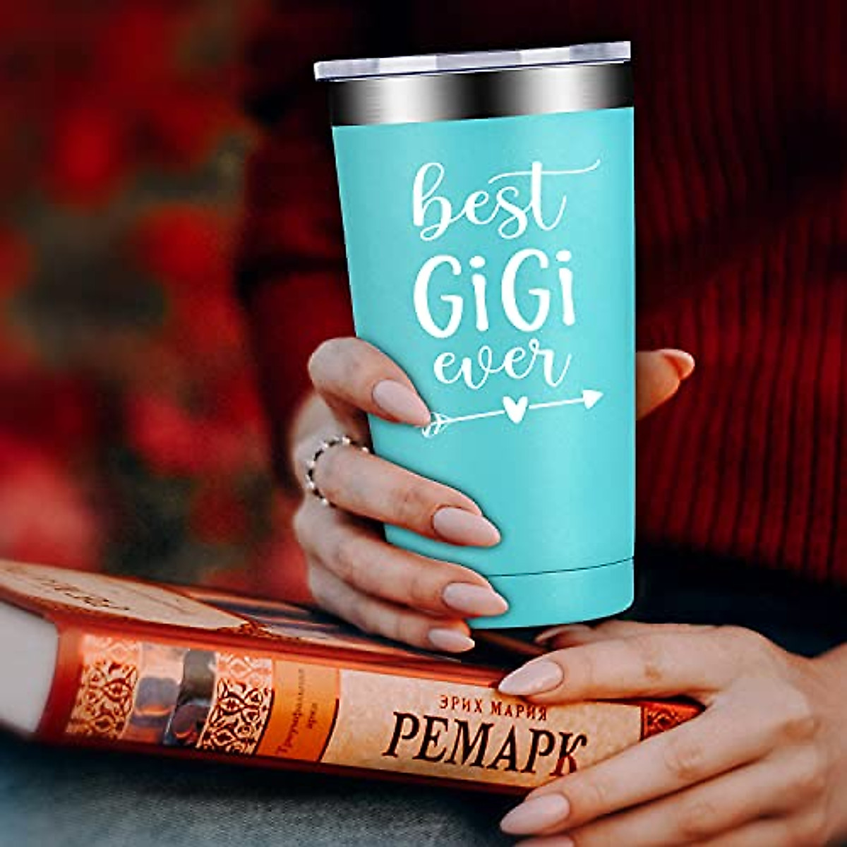 Fufandi Best Gigi Ever - Gigi Gifts for Grandma - Funny Christmas Gifts for New Grandma, Nana, Soon To Be Gigi, World's Best Gigi Tumbler Cup (20oz, Mint)