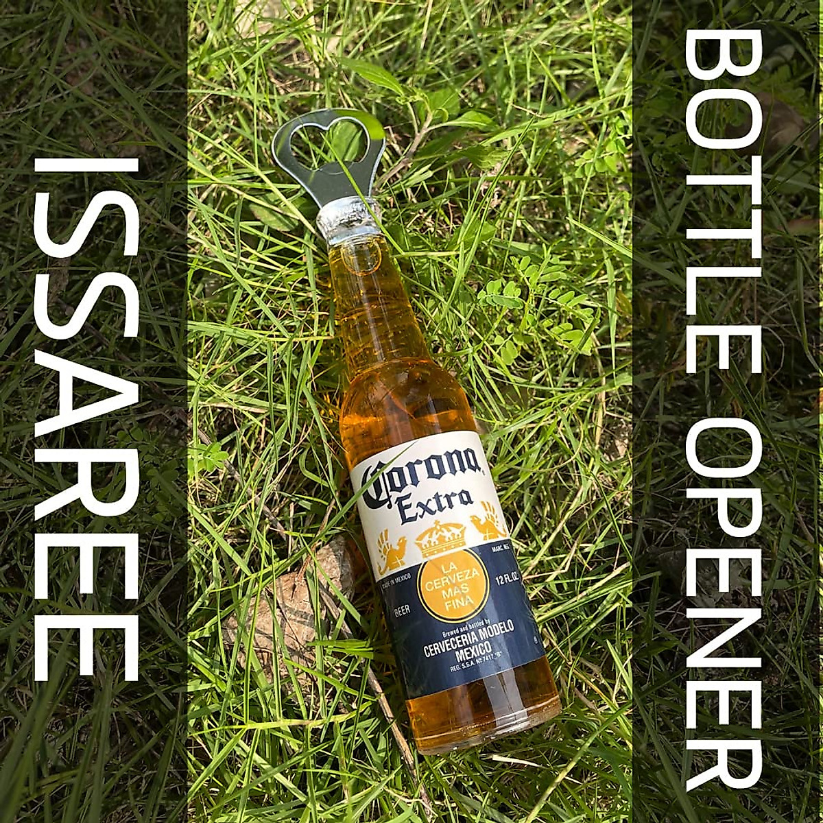 Magnetic Beer Bottle Opener Figure Big Size Beer Bottle Bar Refrigerator Decor Unique Birthday Gifts Collection Tall 21.5 cm (Corona Extra)