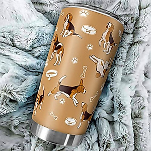 WmhrYpzhL Beagle Dog Travel Mug Funny Dog Coffee Mug Stainless Steel Insulated Tumbler For Ice Drinks＆Hot Beverage Gifts Beagle