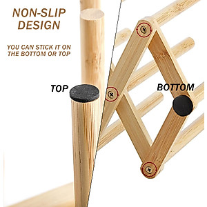 Yesland 2 Pack Wooden Bottle Drying Rack - Retractable Bamboo Dish Drying Rack Plastic Bag Drying Stander Holder for Water Bottles, Dish, Plate, Cup, Book, Pot Lid, Cutting Board, Reusable Baggies