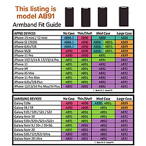 Tune Belt AB91 Cell Phone Armband Holder Case for iPhone 13/13 Pro, 12/12 Pro, 11, 11 Pro Max, XS Max, XR, Galaxy S20/S21 Plus & More for Running & Working Out (Black)