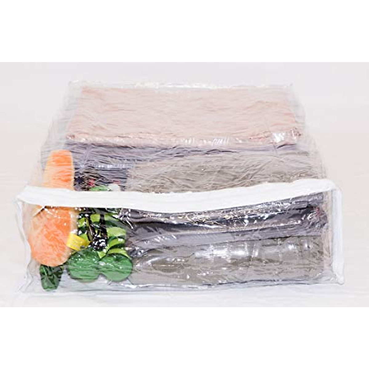 Clear Vinyl Zippered Storage Bags 15 x 18 x 5 Inch Set of 5