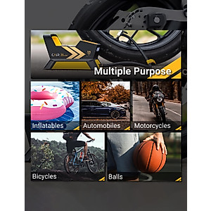 CAIR Tire Inflator Portable Air Compressor, 12V DC Small Air Pump for Car Tires - Car Accessories, 150PSI Smart Digital Pressure Gauge, LED Light for Motorcycle, Bike, Ball and Inflatables