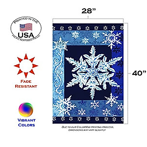 Toland Home Garden 28x40 Inch Double Sided Garden Flag Winter Flag, Cool Snowflakes Winter Garden Flag House Flag For Outdoor Yard Decoration