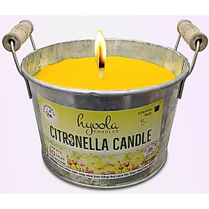 HYOOLA Large Citronella Candles Outdoor Bucket - 30 Hour - Natural Repellent - European Made