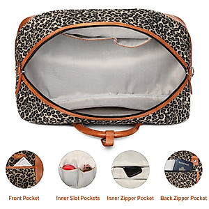 Weekender Bags for Women, Large Overnight Bag Canvas Travel Duffel Bag Carry On Tote with Shoe Compartment 21" 3Pcs Set