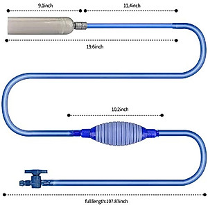 Number-One Fish Tank Cleaner, Aquarium Water Changer Gravel Filter Aquarium Siphon Vacuum Pump Water Changing Sand Washing Adjustable Water Flow with Inbuilt Strainer Outlet Valve Pumping Airbag