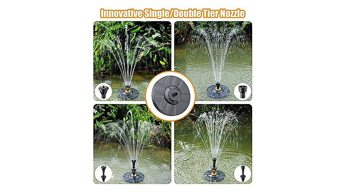 SZMP Floating Pool Fountain 2023 Upgraded, 6W Waterfall Fountain Light ...