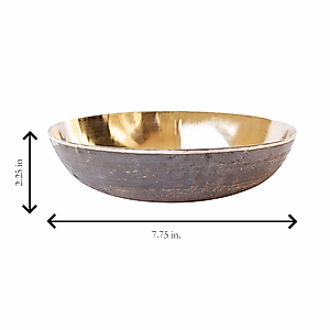 De Kulture Handmade Bronze Kansa Bowl for Biryani, Ramen, Noodle, Macaroni, Spaghetti and Pasta, Ideal for Serving & Dining Table Decoration, 7.5" x 2.25" (DH) Inches