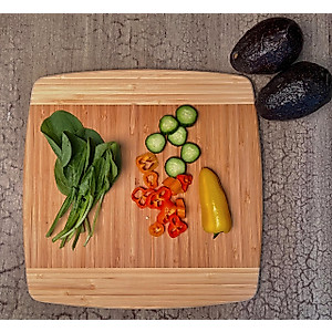 Simply Bamboo CBN112 Napa Bamboo Wood Cutting Board for Kitchen | Chopping Board | Carving Vegetables, Fruits, Meat - 12'' x 12" x 0.75"