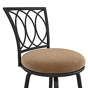 DHP Alfie Upholstered Seat Swivel, Tan Microfiber, Set of 3 Barstool