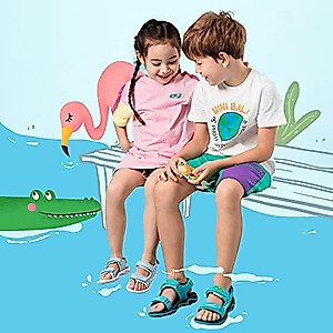 DREAM PAIRS Boys Girls SDAS226K Fashion Athletic Summer Sports Sandals Pink/Blue/Flamingo Size 12 Little Kid