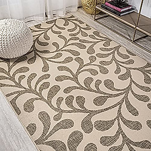 JONATHAN Y SMB117A-3 Vine All Over Indoor Outdoor Area-Rug Bohemian Coastal Easy-Cleaning Bedroom Kitchen Backyard Patio Non Shedding, 3 X 5, Brown/Beige