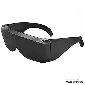 Wise Eyewear Cover-Ups Black Fit Over Sunglasses - Wrap Around Sunglasses - People Who Wear Prescription Glasses in the Sun (Black)