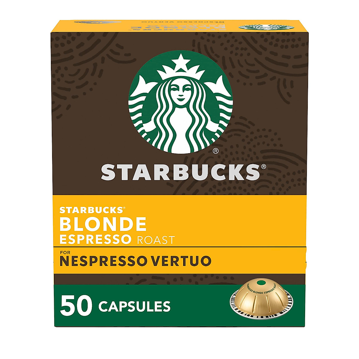 Starbucks by Nespresso Blonde Roast Espresso (50-count single serve capsules, compatible with Nespresso Vertuo Line System)