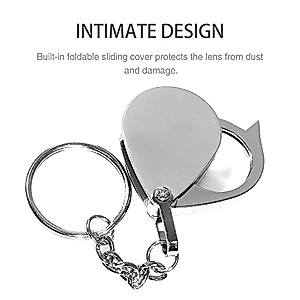 15X Mini Keychain Pocket Magnifier, Jewelers Magnifying Glass, Portable Foldable Magnifying Glass for Close Work, Gardening, Kids, Stamp, Rock Collectings