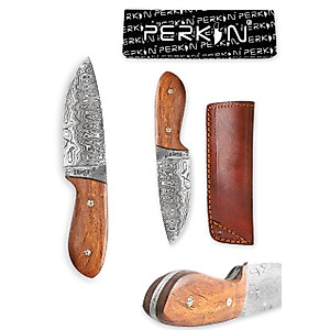 Perkin Knives Custom Handmade Damascus Steel Knife Hunting Knife - Bushcraft Knife