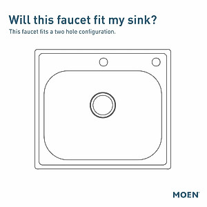 Moen Sleek Spot Resist Stainless One-Handle High Arc Kitchen Faucet with In-Deck Handle for 2-Hole Sink Setups, 7871SRS