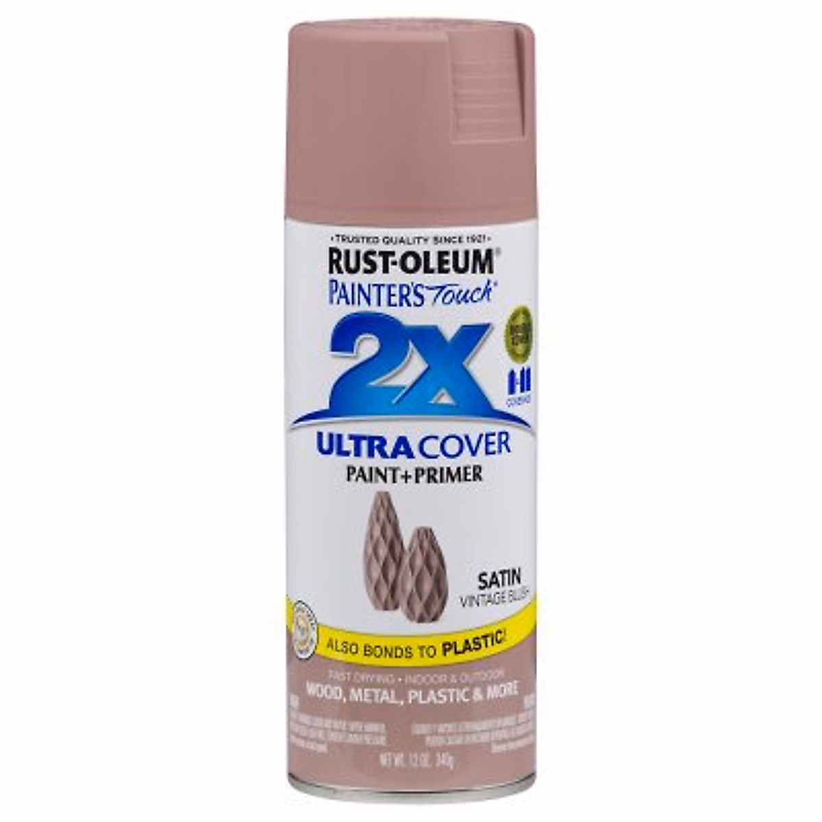 Rustoleum 299887 12 Oz Vintage Blush Satin Ultra Cover 2X Spray Paint
