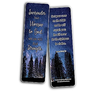 Trusting God and Not Worrying Religious Christian Bookmarks (30-Pack) - Handy Reminder About Trusting God and Not Worrying