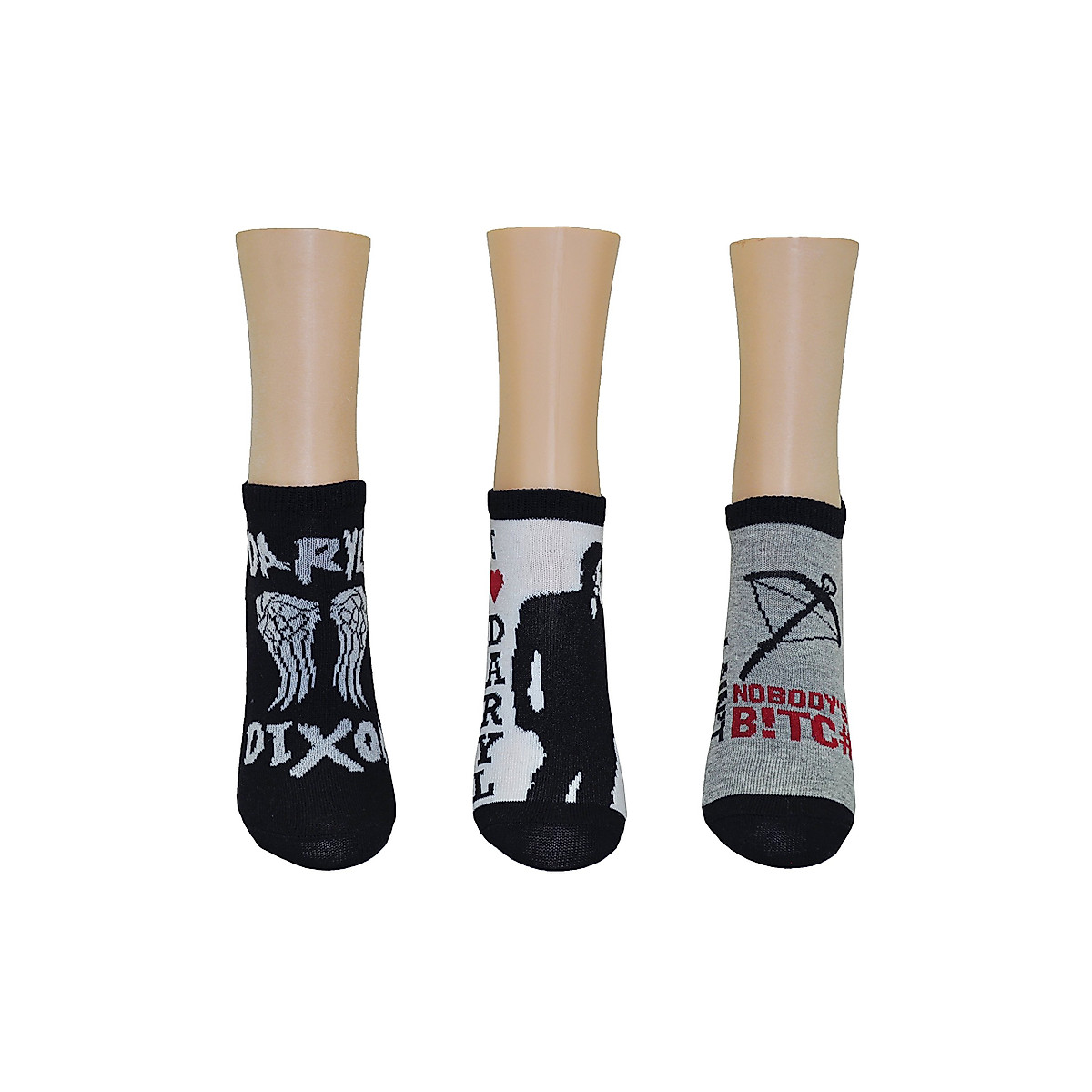 The Walking Dead Lowcut Socks (3 Pair) - Daryl Dixon - Fits Ladies Shoe Size: 4-10