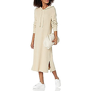 The Drop Women's Claudia Cuddle Hoodie Midi Dress, Crème Brulee, XL