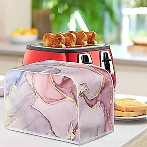 Suhoaziia Marble Pink Toaster Cover, 2 Slice Toaster Cover, Small Appliance Covers, Waterproof Bread Machine Cover, Dust and Fingerprint Protection, Kitchen Organization and Storage