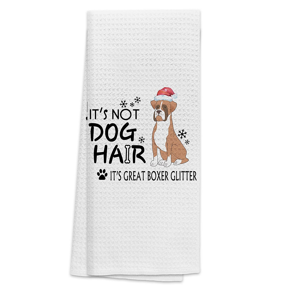 TUNW Dog Themed Kitchen Towels 16″×24″,It’s Not Dog Hair It’s Great Boxer Glitter Soft and Absorbent Kitchen Tea Towel Dish Towels Hand Towels,Gifts for Women Girls Dog Lovers Boxer Mom