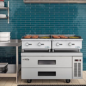 KoolMore 24 in. Commercial 2-Burner Natural Gas Charbroiler with 60,000 BTU in Stainless-Steel, ETL Listed(KM-GCB2-24M)