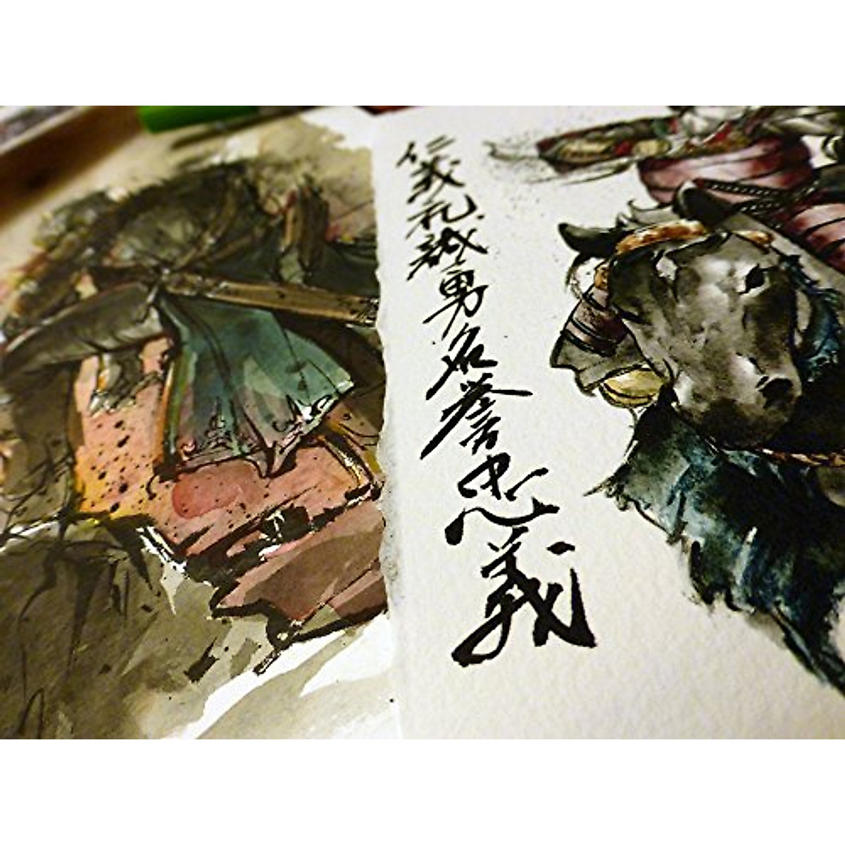 8"x10" PRINT Samurai Captain Picard tribute with Japanese Calligraphy INDOMITABLE