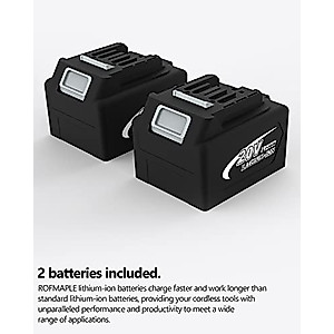 20V Brushless Cordless Hand Planer, ROFMAPLE 13000RPM 2-3/8" Wood Planer with 2 Pack 20V Lithium-Ion Batteries Electric Planer Adjustable Planing Depth Power Planer for Woodworking Home DIY