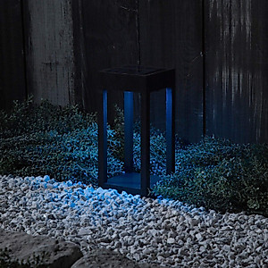 LampLust Solar LED Pathway Light - 9 Inch Tall, Cool White or Color-Changing, Modern Outdoor Bollard Lighting, Built-in Solar Panel, Stake & Battery Included