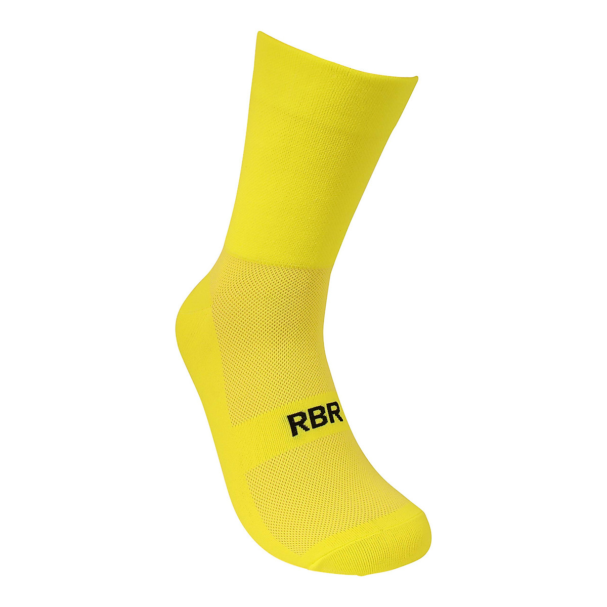 RBR Cycling Running Sports Socks Men Size 9-12 High Visibility Fluorescent 3 Pack (yellow)