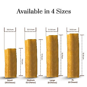 Dogsee Himalayan Yak Cheese Dental Chews for Dogs Bulk Pack 2lb (Medium - 12 Chews) | 100% Natural | Keep Dogs Busy for Long | Healthy Yak Chews