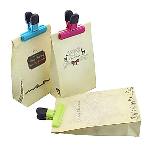 Chip Bag Clips Set Food Bag Sealing Clips with Good Grips Assorted Bright for Food Bags (15Pcs)