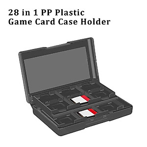 OUKENS Game Card Storage Box, 28 in 1 PP Plastic Game Card Case Holder Cartridge Storage Box for Nintendo DSL LL(Black)