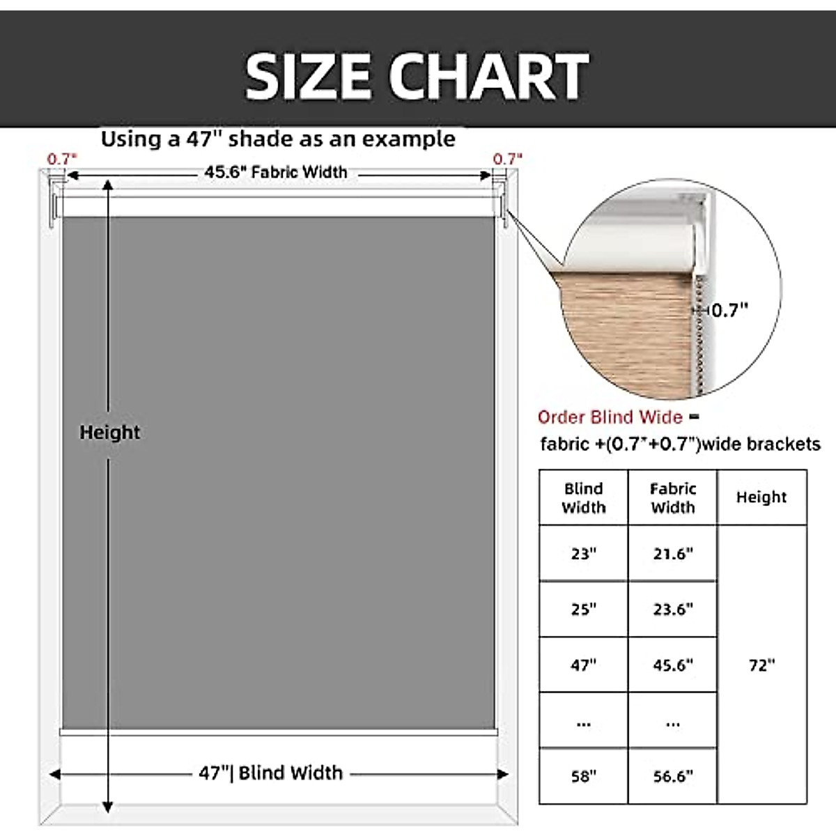 RED GRAPES 100% Blackout Roller Window Shades,Window Blinds with Thermal Insulated, UV Protection Fabric,Roller Shades for Home and Office,Easy to Install(Light Grey, 40'')