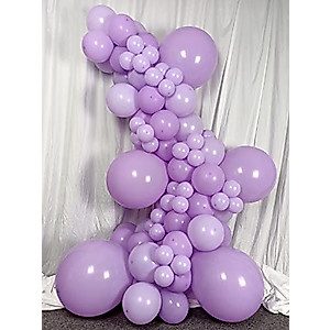 KIRIKOU 100pcs Pastel Purple Lavender Latex Balloons 10 Inch Macaron Candy Colored Latex Party Balloons for Wedding Graduation Kids Birthday Christmas Baby Shower Party Supplies Arch Garland (Purple)