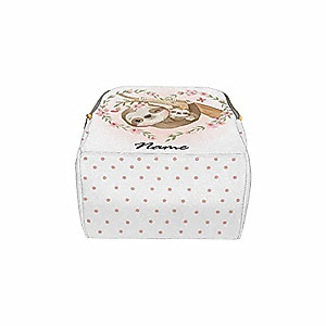 InterestPrint Custom Name on Diaper Bag, Sloth Animals Diaper Bag Nappy Bags Travel Shoulder Daypack Mummy Backpack Custom Gift for Mom Girl