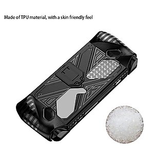 Baigeda Protective Case with Foldable Kickstand for ASUS Rog Ally 2023 Release Full Body Soft TPU Handheld Game Console Drop-Proof Protector Case with Shockproof,Non-Slip,Anti-Collision (Black)