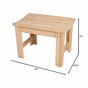 Shine Company Outdoor Wood Backless Patio Garden Bench, 2 Ft, Natural