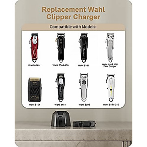 VHBW for Wahl Charging Stand 3801 with AC Adapter, Replacement Wahl Magic Clip Cordless Charger Stand for Wahl Magic Clip 8148/8481/8591/81919/8509/8504-400/8504