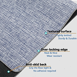 RccugmatS Chair Mat for Hardwood & Tile Floor, 36" x 48" Heavy Duty Office Chair Mat for Rolling Chairs, Anti Slip, Non-Curve, Floor Protector for Home Office, Blue White