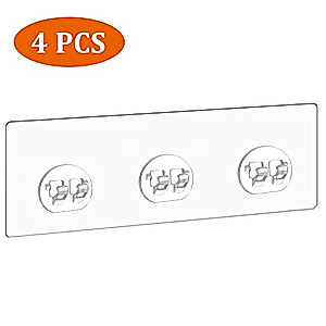 Hetjosee 4 Pcs Corner Shower Caddy Adhesive Replacement Hook, Adhesive Stickers for Shower Caddy Shelves Rack Basket Holder, Bathroom Organizer Hanging Hook