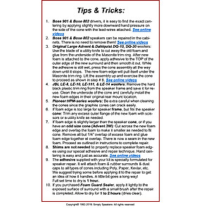 Speaker Foam Repair Kit Compatible with 12 Inch JL Audio 12W6v2-D4, 12W6v2 (3-Pack)